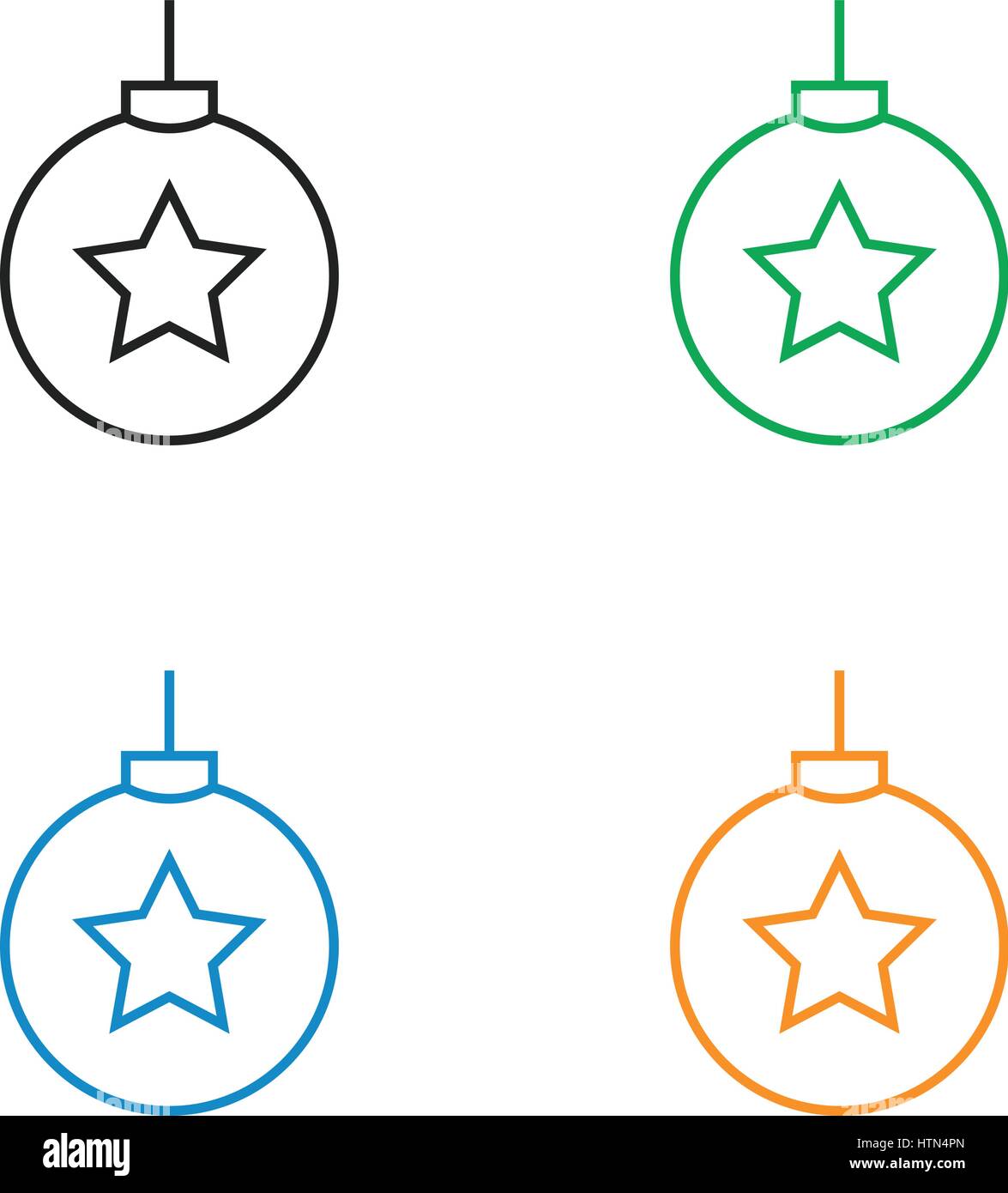 Christmas bauble line icon Cut Out Stock Images & Pictures - Alamy