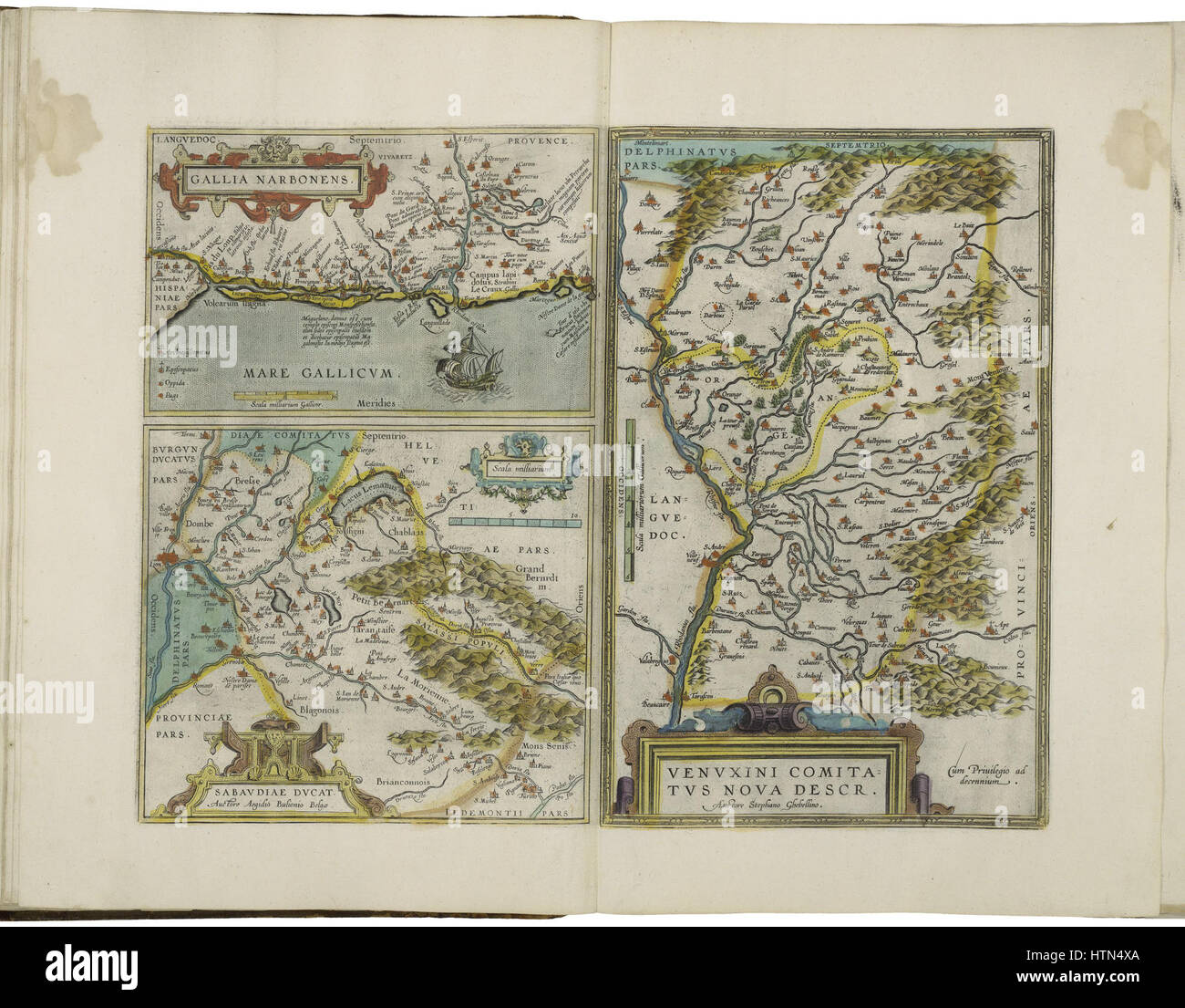 Abraham Ortelius' maps of Narbonne, Savoie, and the Comtat Venaissin ...