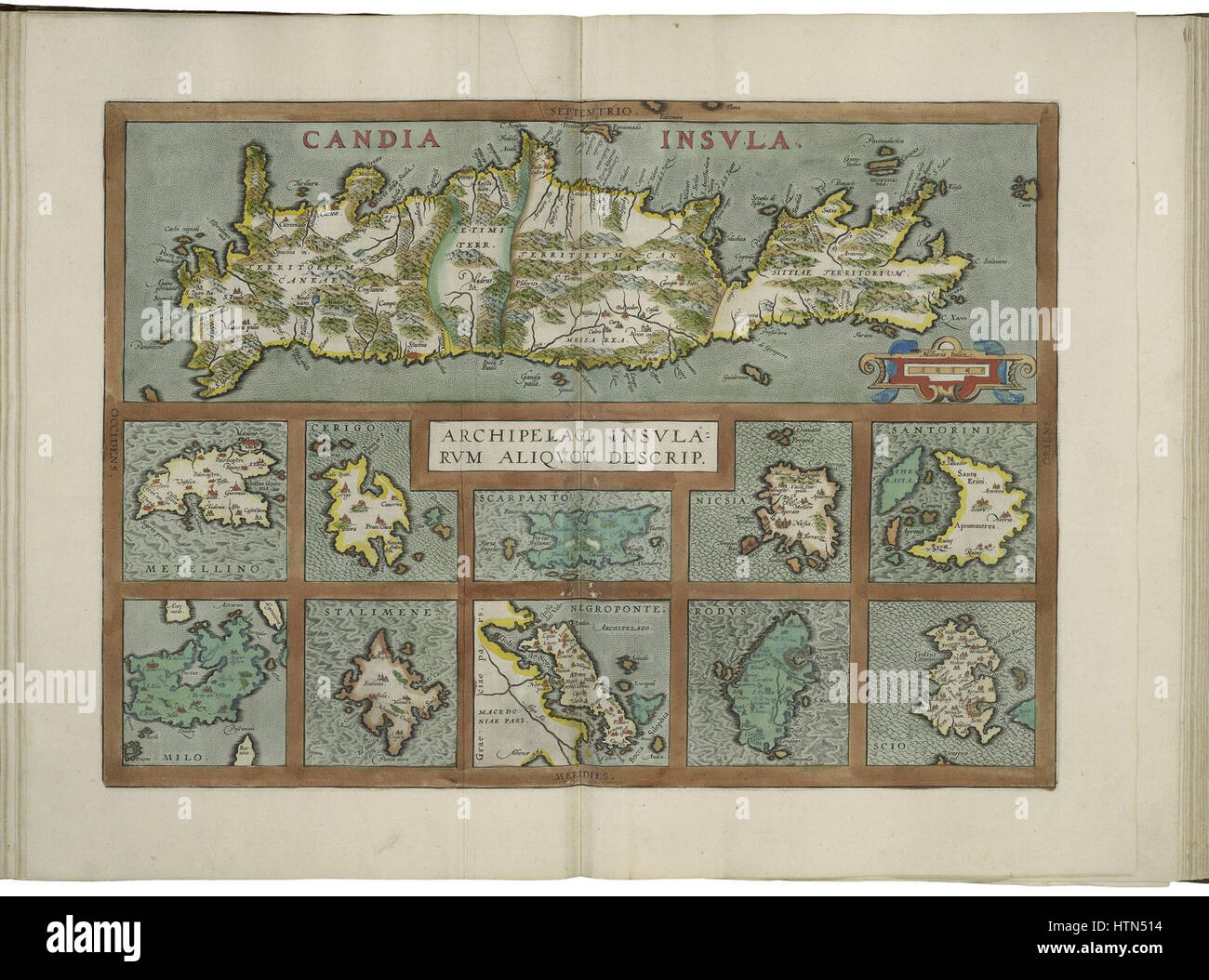 Abraham Ortelius' maps of the Greek islands, including Crete, Lesbos ...