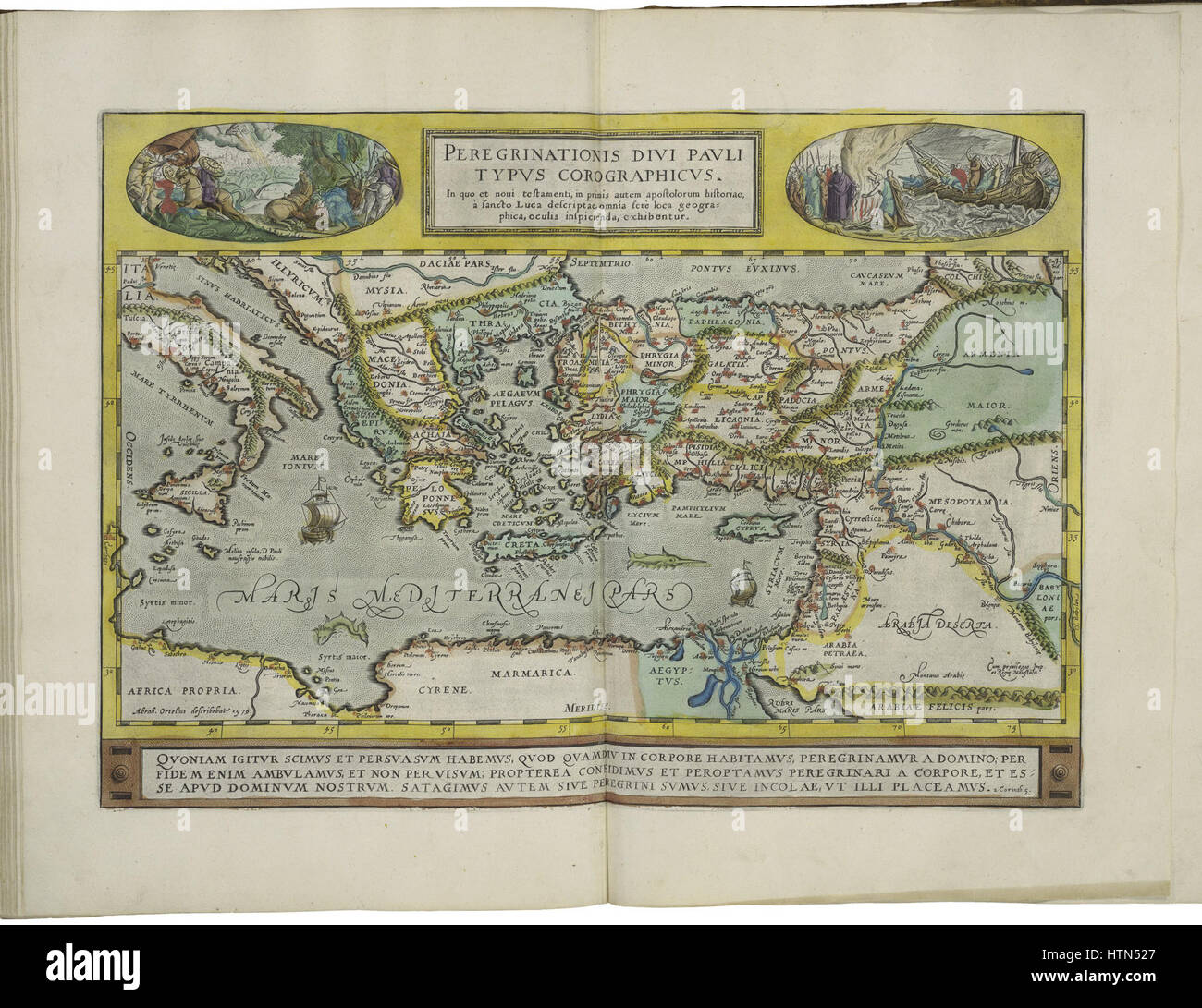 This map by Abraham Ortelius illustrates the journey of Saint Paul ...