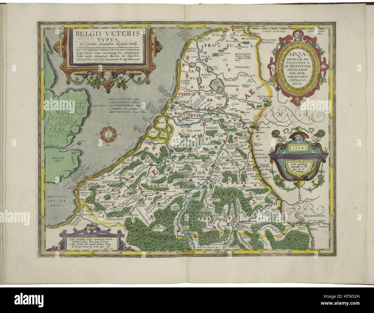 Map of Gallia Belgica by Abraham Ortelius Stock Photo - Alamy