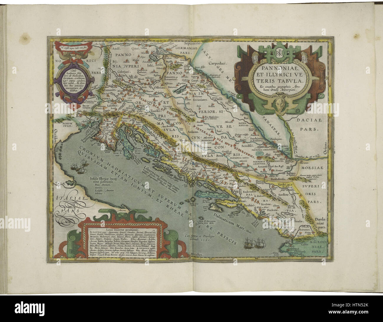 Map of Pannonia and Illyria by Abraham Ortelius Stock Photo - Alamy
