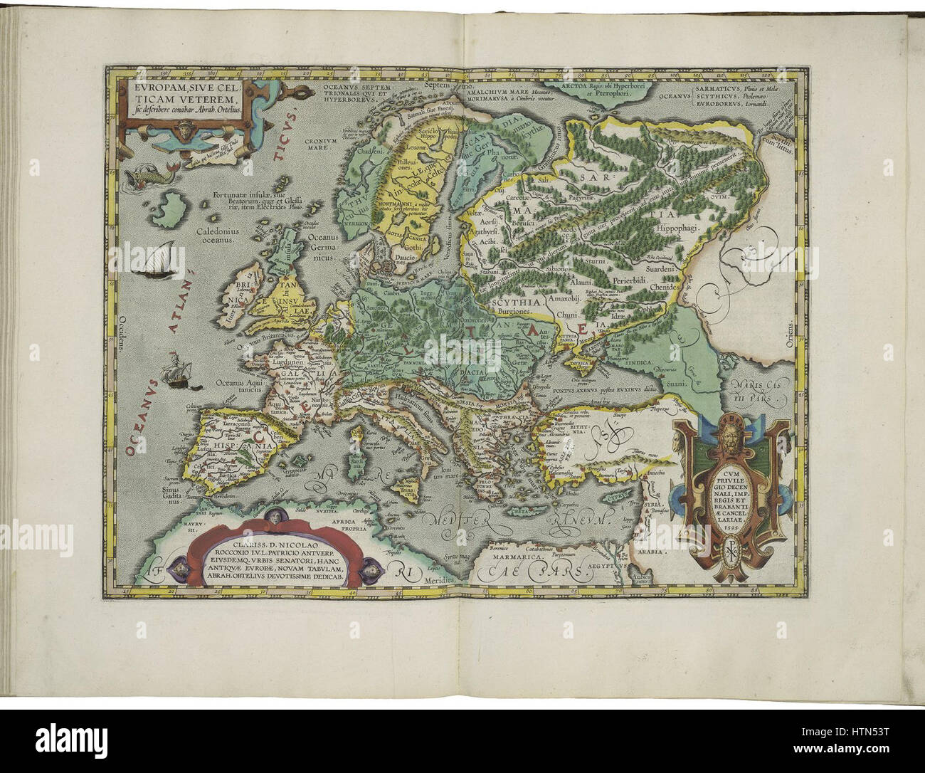 Ortelius map of europe hi-res stock photography and images - Alamy