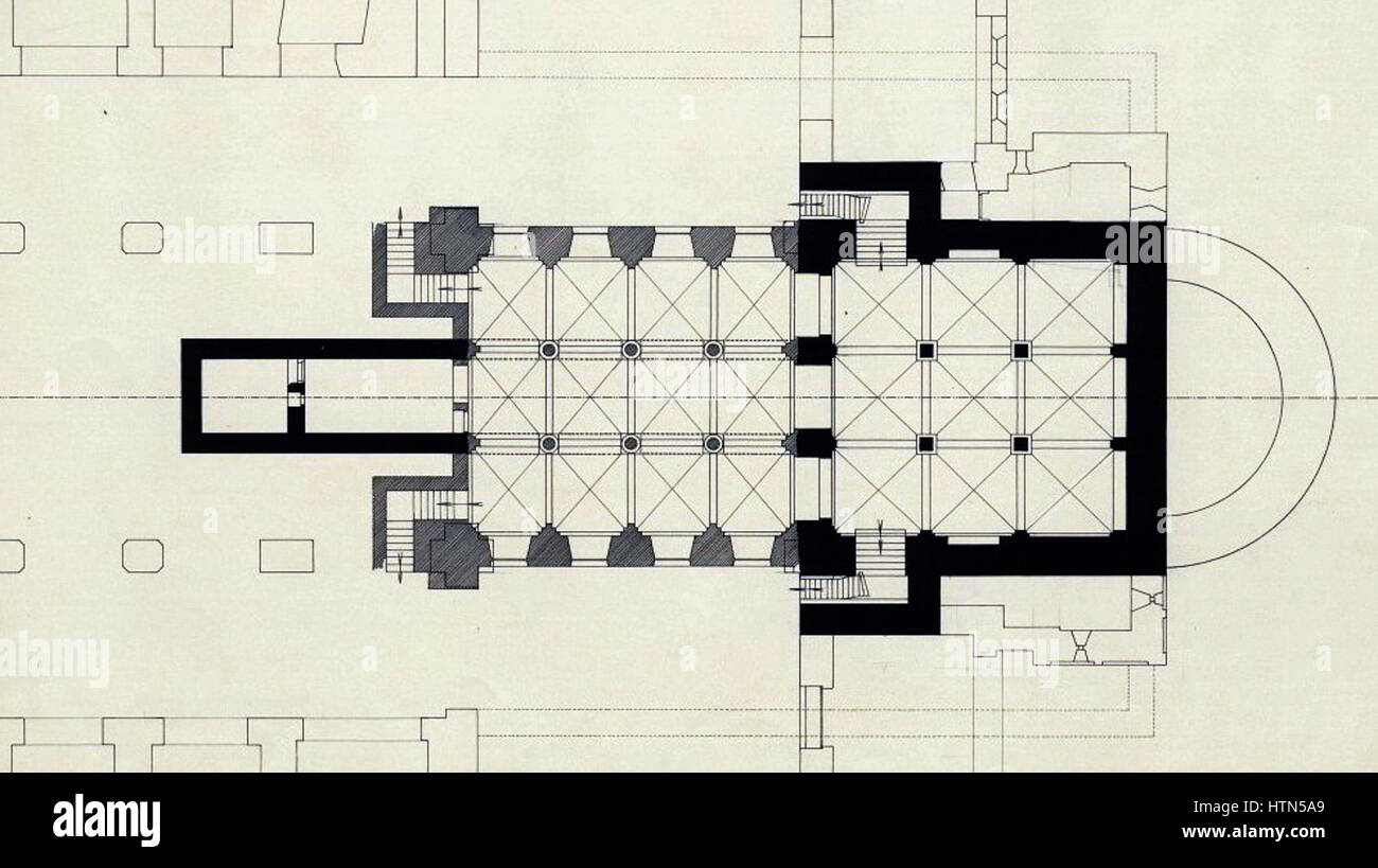The ground plan of the crypts of St. Servatius in Maastricht, dating ...