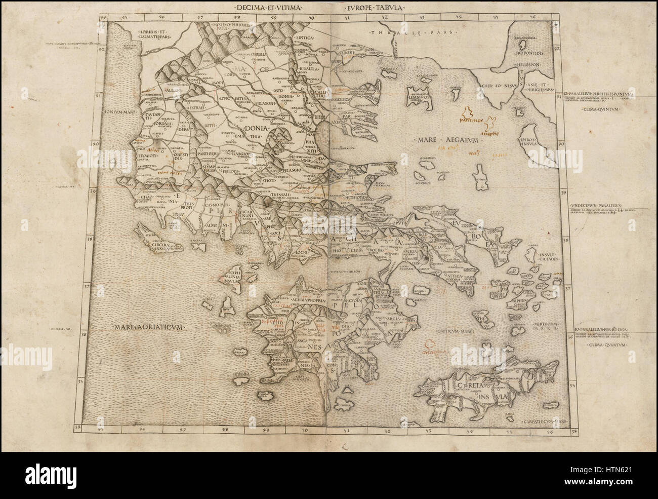 A historical map titled 'Decima et Ultima Europe Tabula,' detailing ...