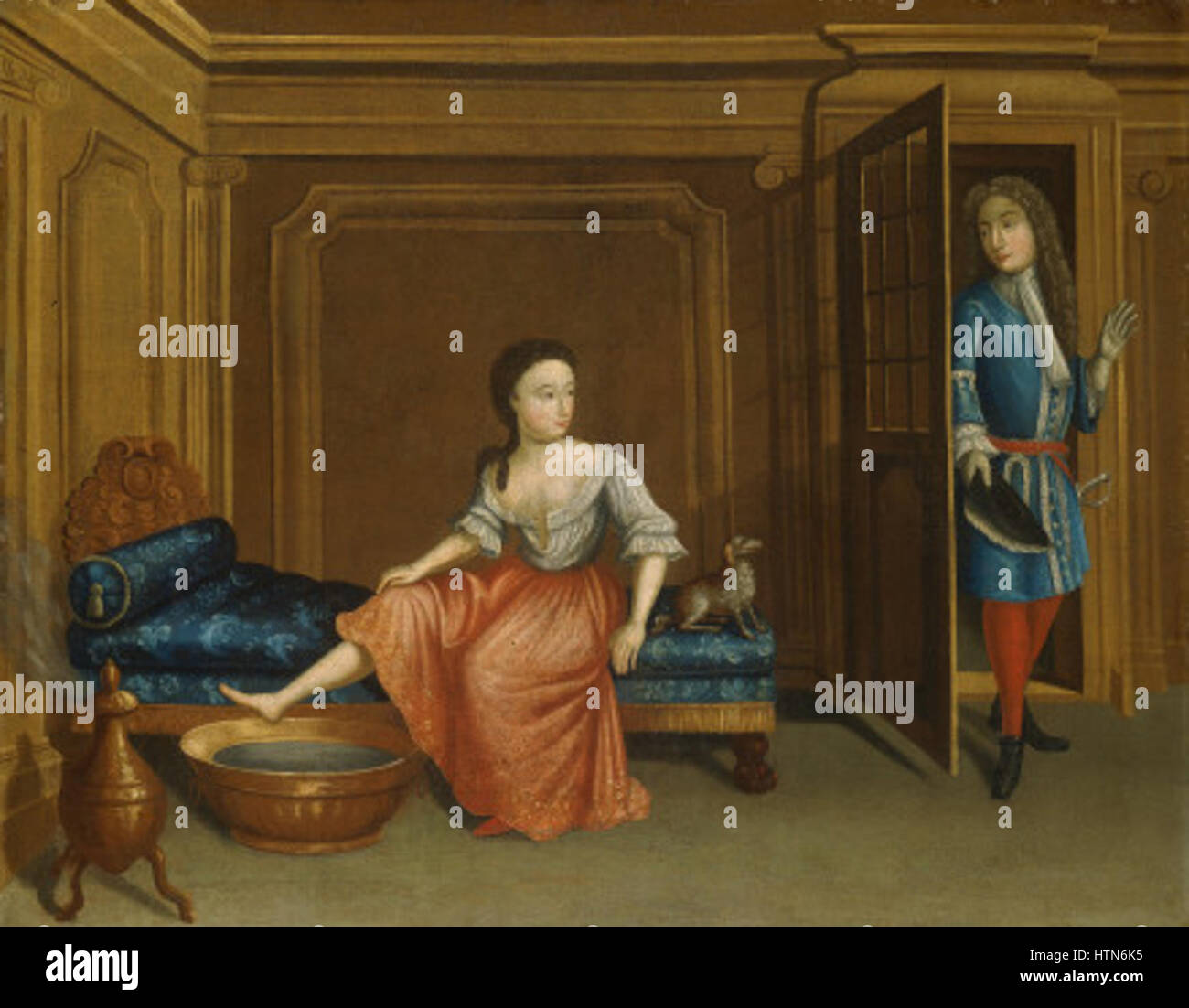 Lady dressing for a bath Stock Photo - Alamy