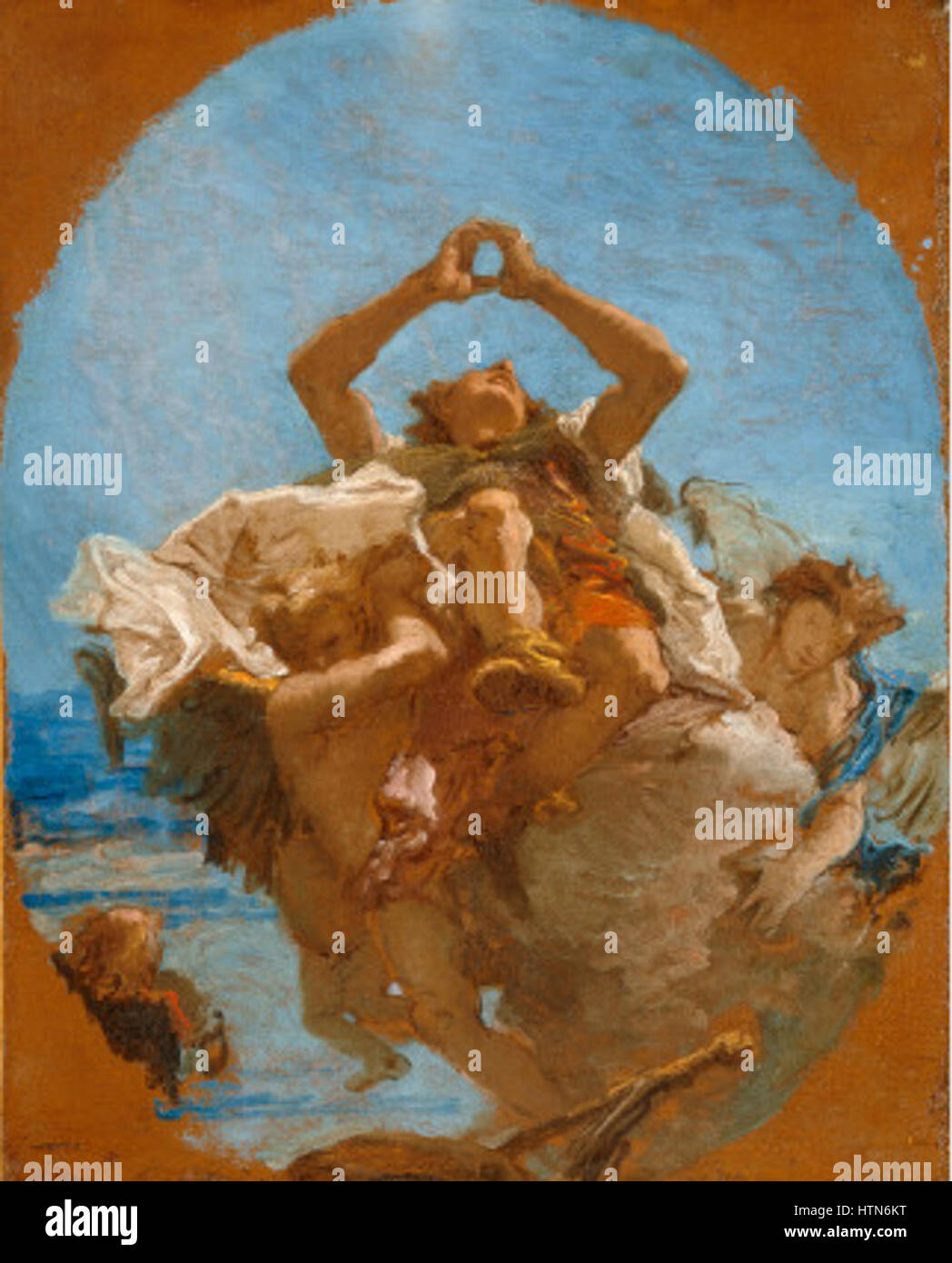 'Saint Roch Carried to Heaven by Angels' depicts the moment of Saint ...