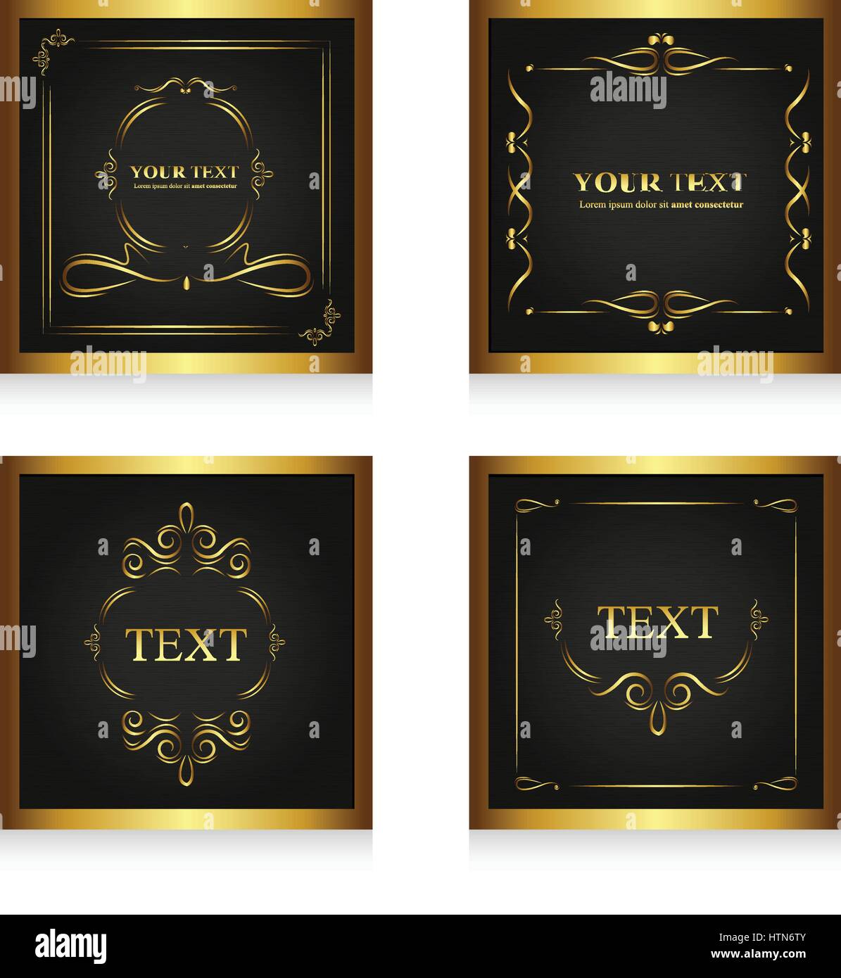 Set of Classic Card gold color Stock Vector Image & Art - Alamy