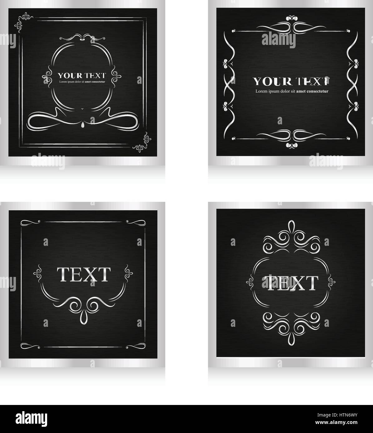 Set of Classic Card silver color Stock Vector Image & Art - Alamy