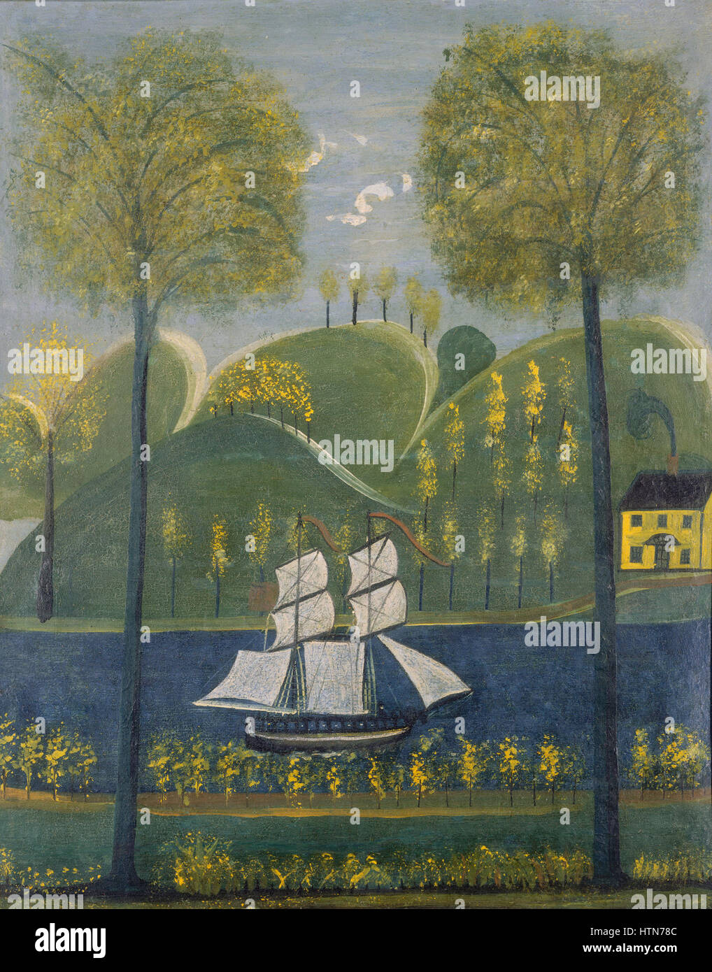 'Under Full Sail' is a maritime painting showcasing a ship sailing with ...