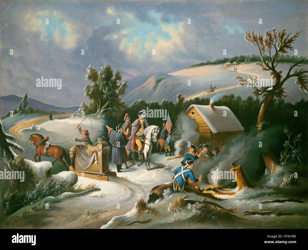 This painting depicts George Washington during the harsh winter at ...