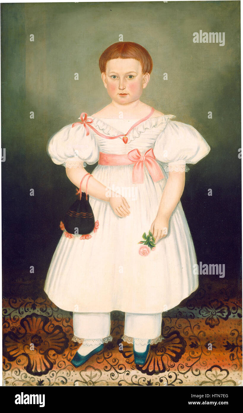 ‘Girl with Reticule and Rose’ is a portrait of a young woman holding a ...