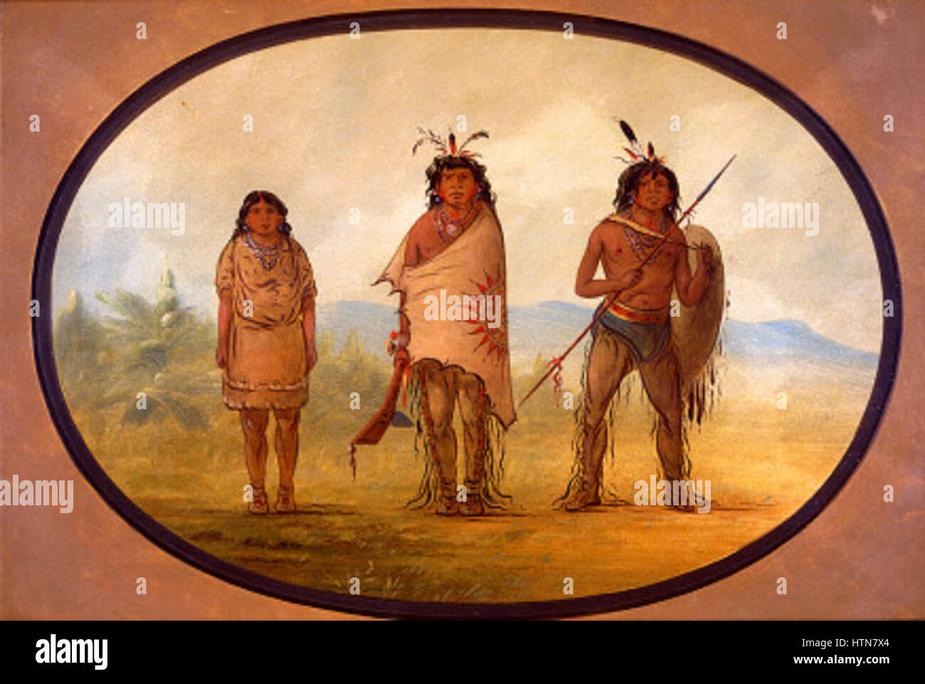 A yuma chief his daughter and a warrior Stock Photo - Alamy