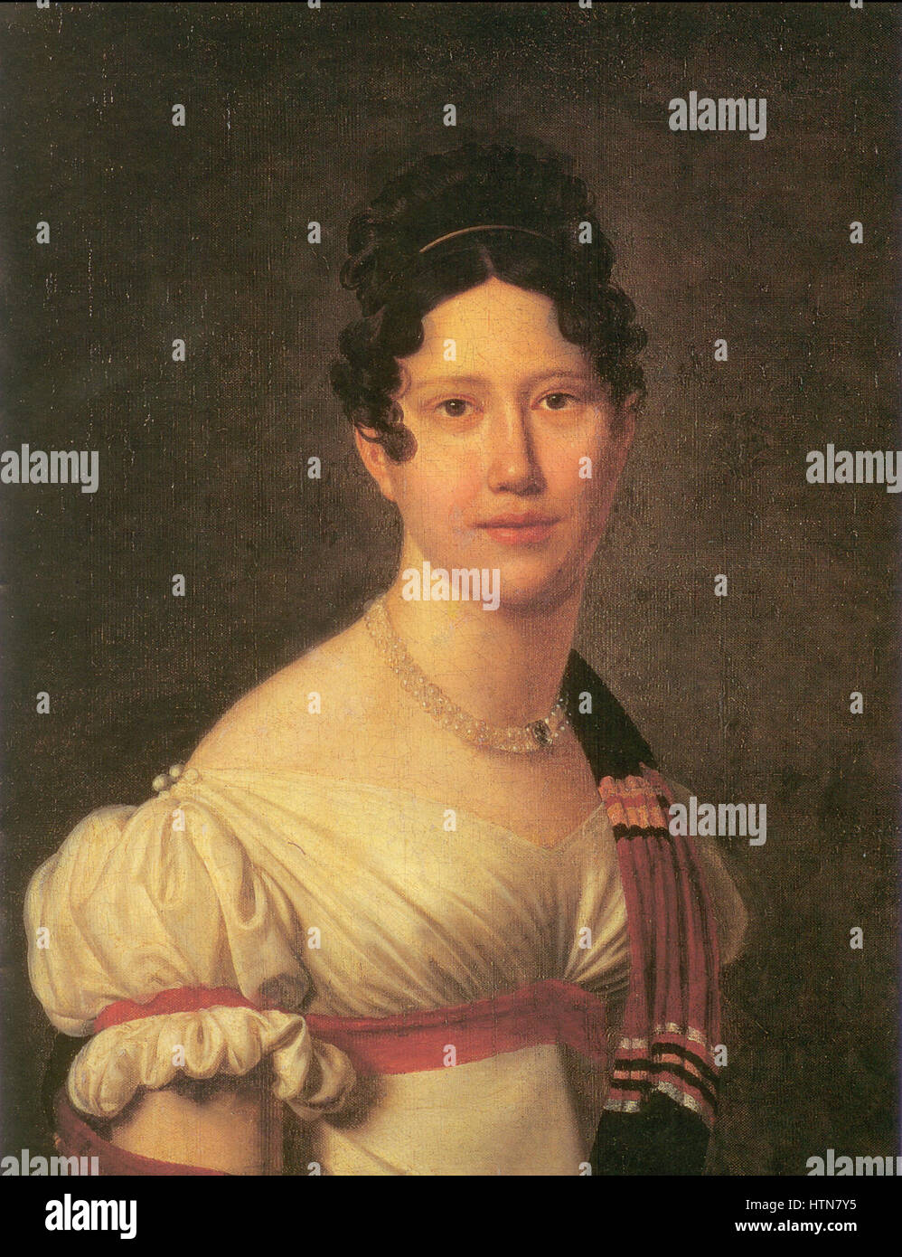 Sofia Petrovna Apraksina (poss.) by H. Riesener (circa 1820, Tropinin museum Stock Photo - Alamy