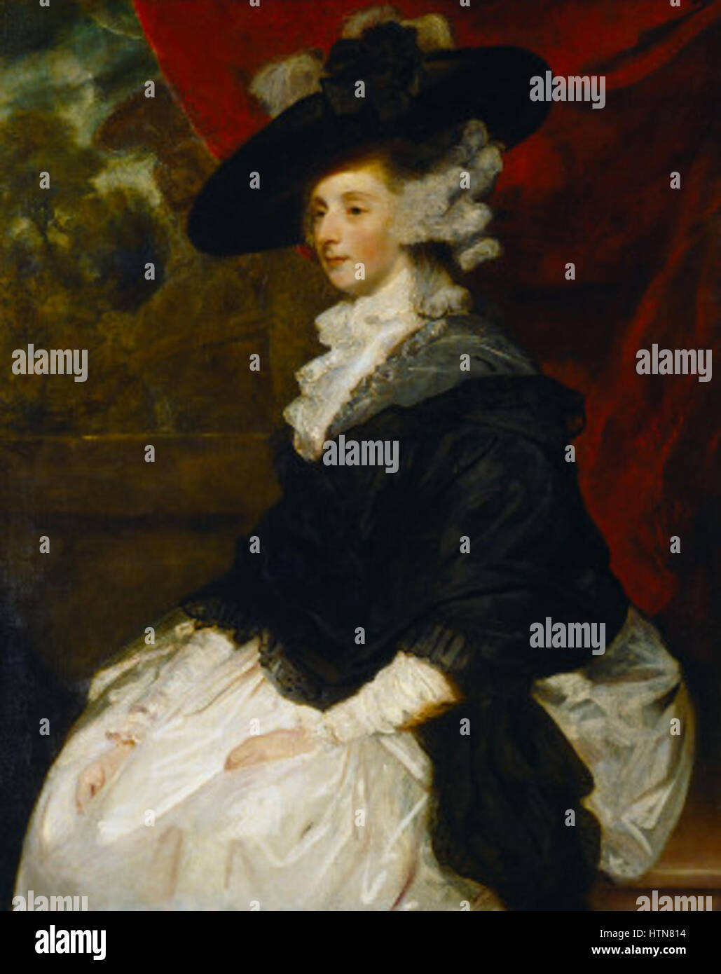 The portrait of Lady Cornwall presents an elegant representation of a ...