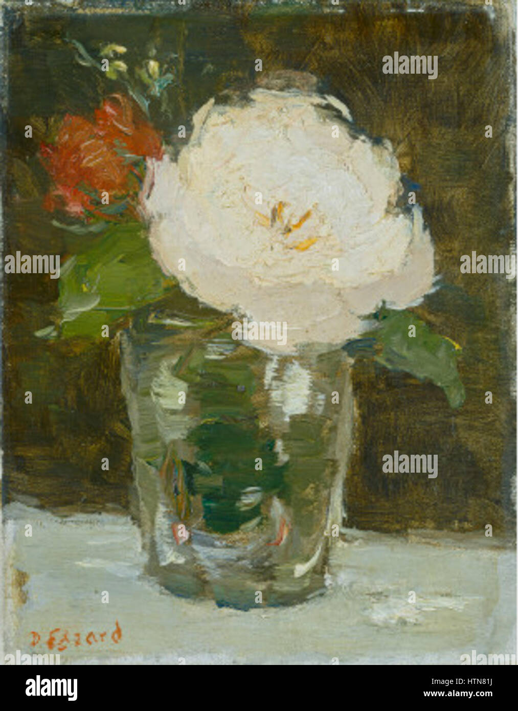 Three flowers in a vase Stock Photo - Alamy