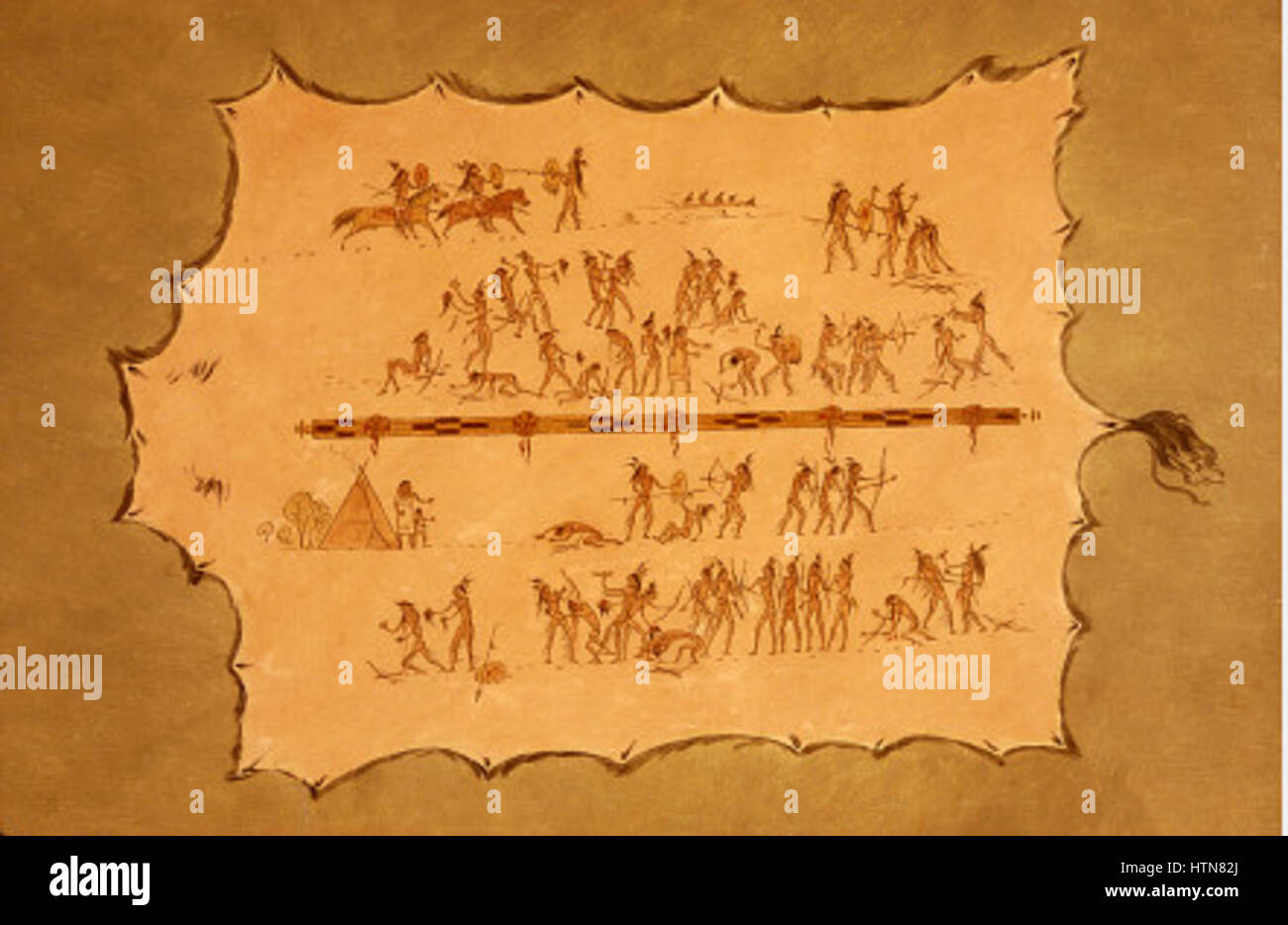 This facsimile of a Sioux robe showcases Native American craftsmanship ...