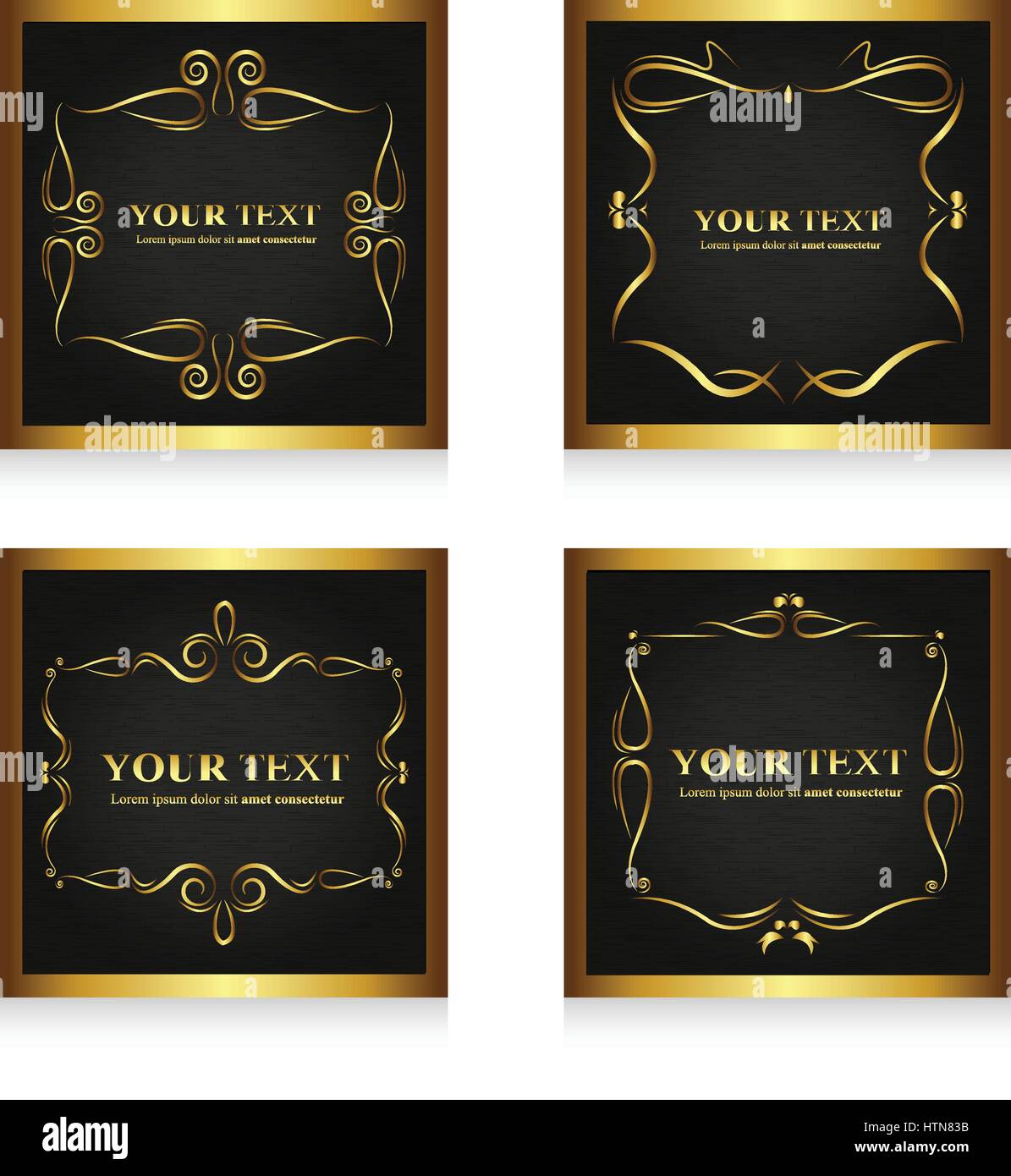 Set of vintage layout gold Stock Vector Image & Art - Alamy