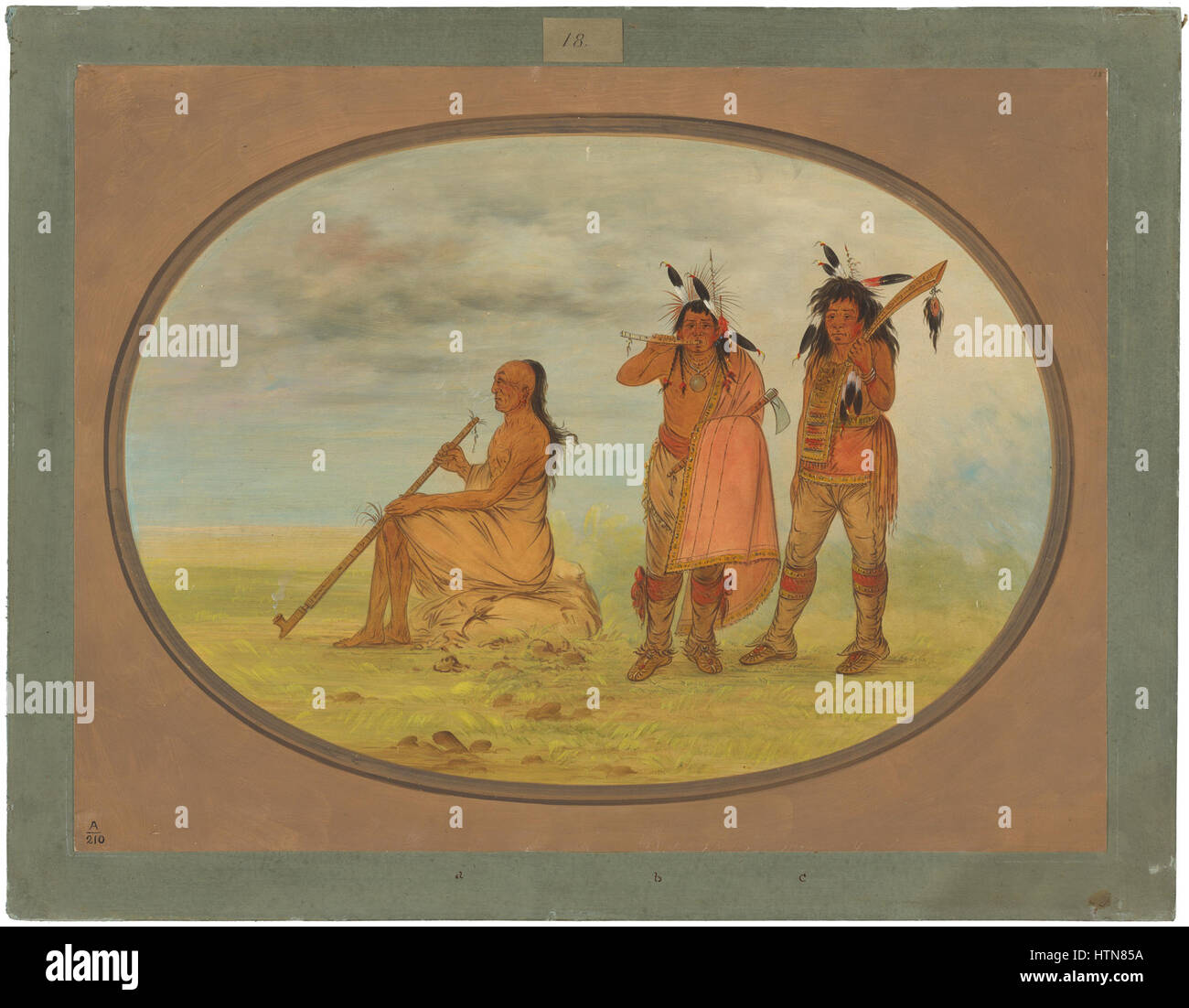 *Old Menomonie Chief with Two Young Beaux* depicts a Native American ...