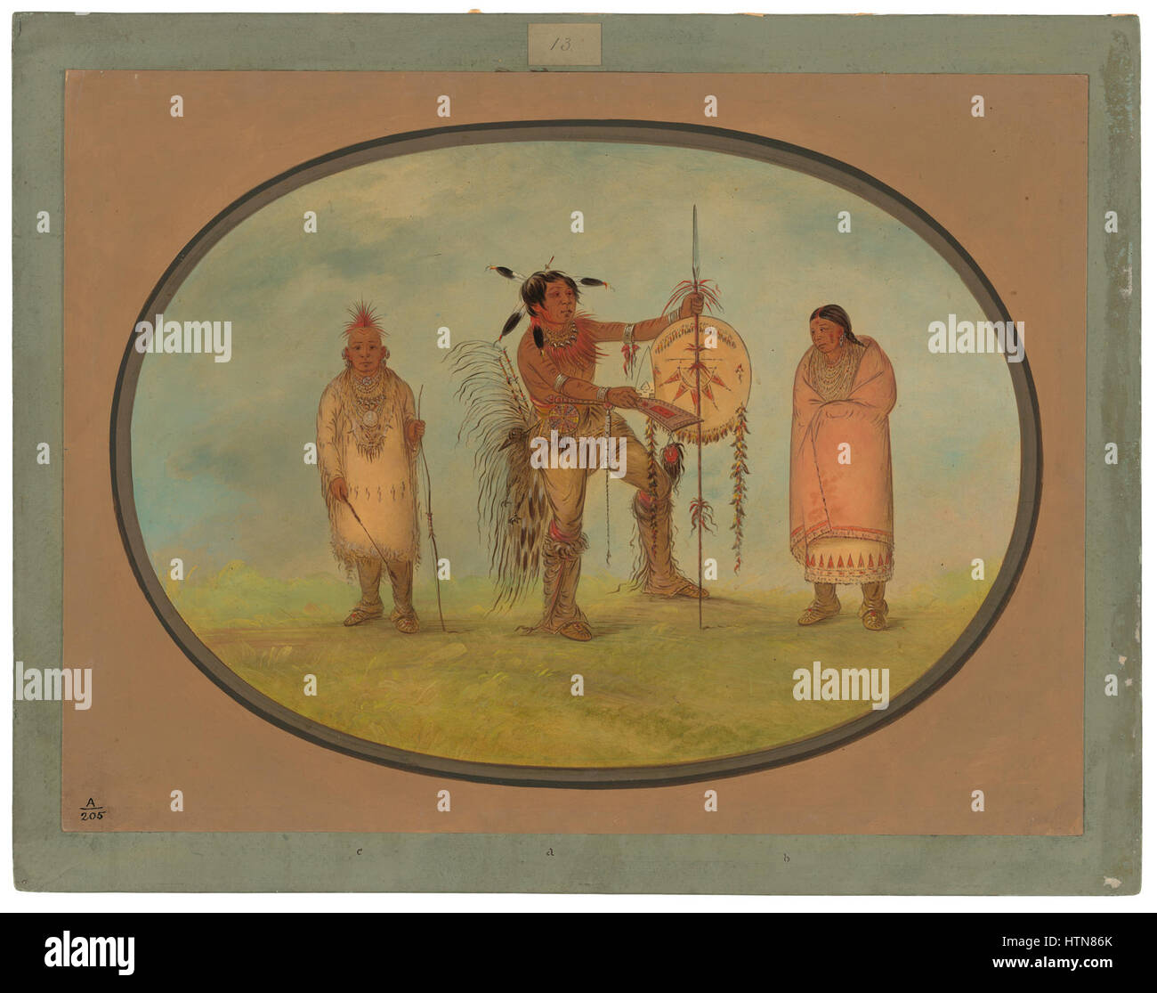 The ‘Saukie Warrior, His Wife, and a Boy’ is a depiction of Native ...
