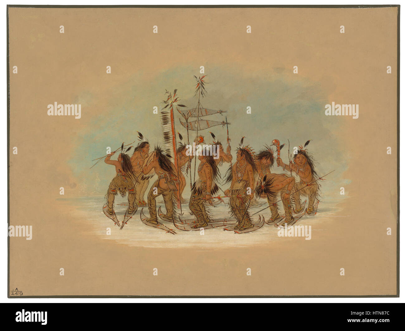 The 'Snow Shoe Dance' depicts a traditional Ojibwe dance performed by ...