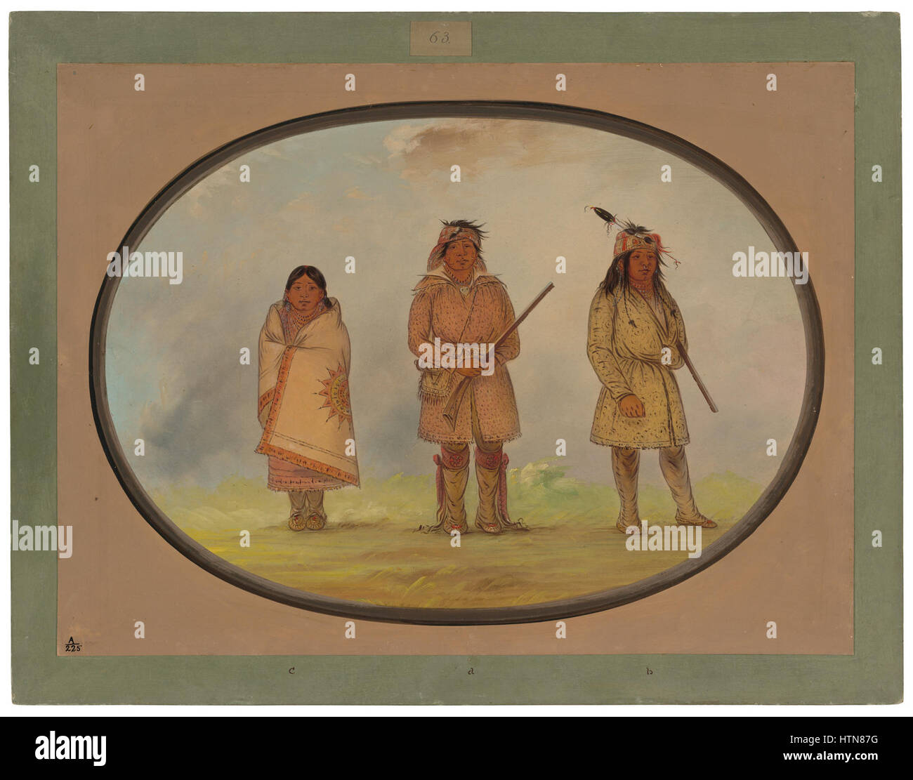 Three Delaware Indians C17334 Stock Photo - Alamy
