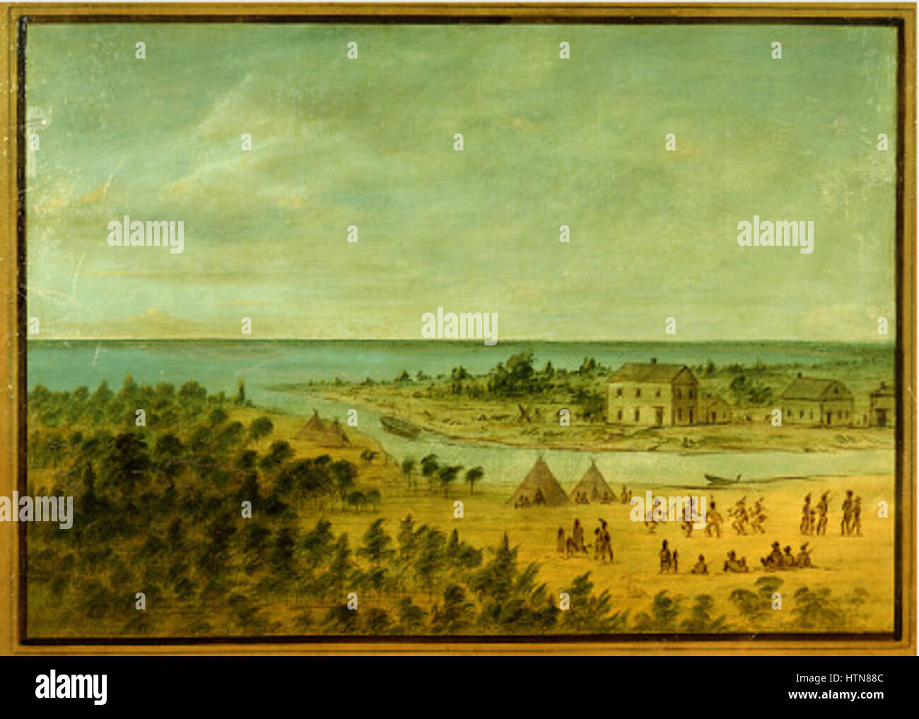 View of chicago in 1837 Stock Photo - Alamy