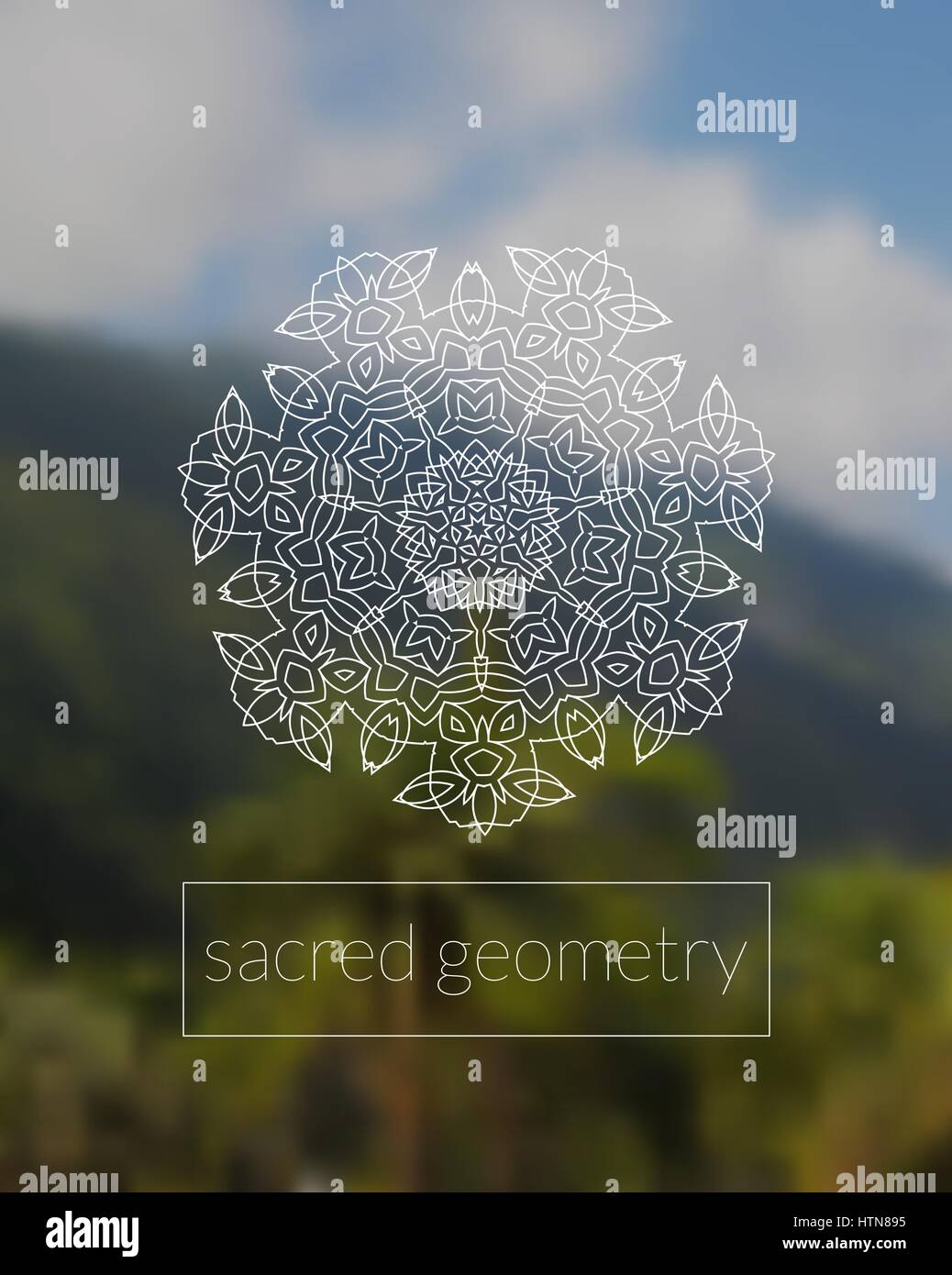 Boho sacred geometry mandala on tropic background Stock Vector Image ...