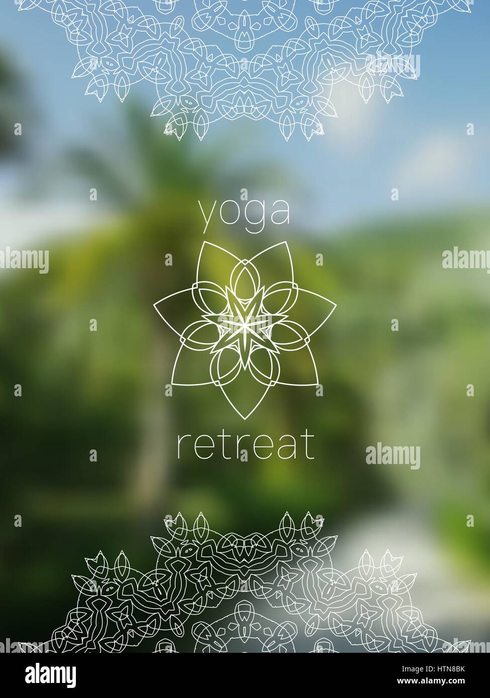Tropical yoga retreat banner with mandala Stock Vector Image & Art - Alamy