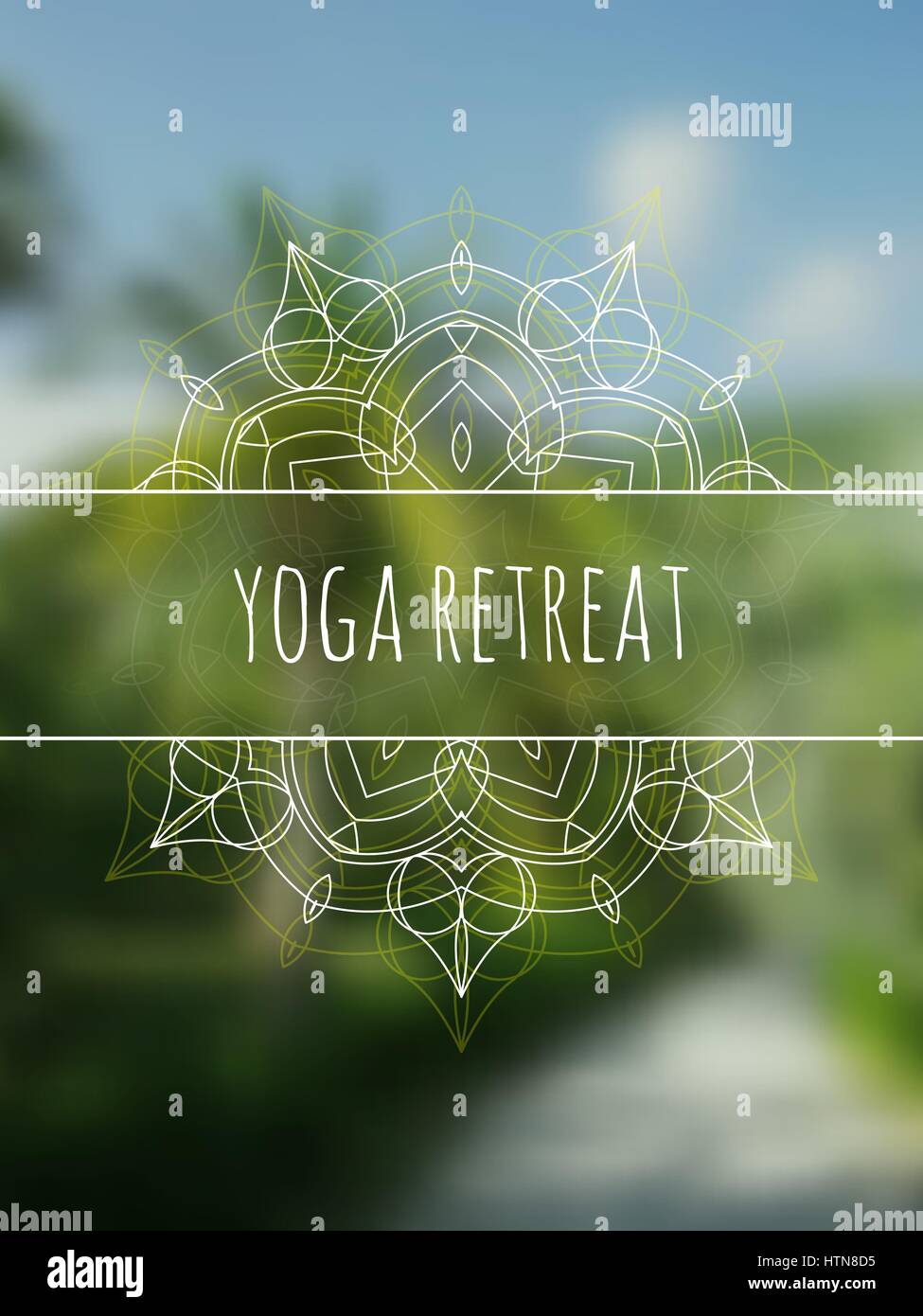 Tropical yoga retreat banner with mandala Stock Vector Image & Art - Alamy