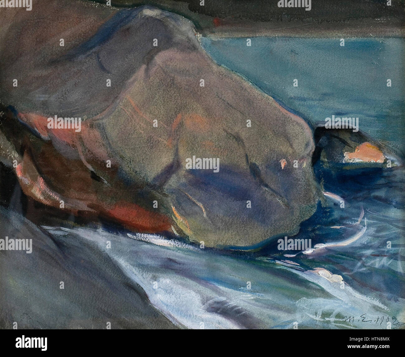 Magnus Enckell's 'Rantakallioita' is a painting depicting coastal ...