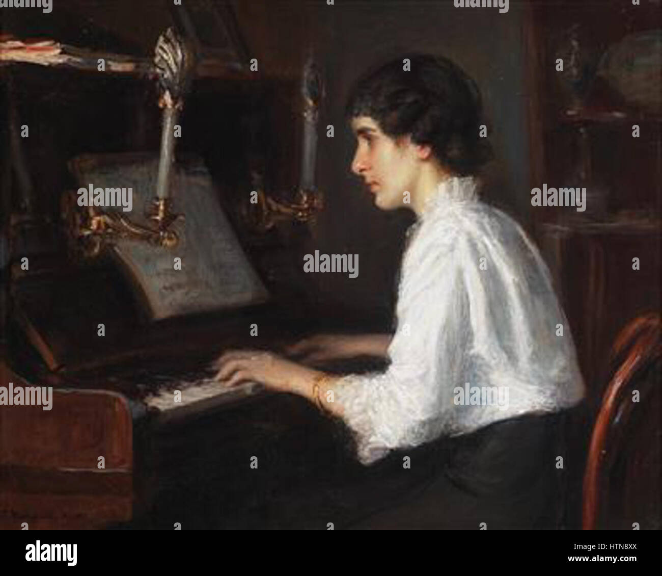 Oskar Michaelis Klavierspielerin 1914 Stock Photo - Alamy