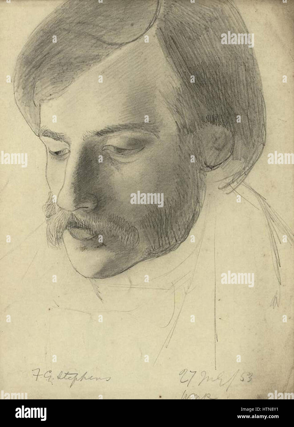 William Michael Rossetti - Frederick George Stephens Stock Photo - Alamy