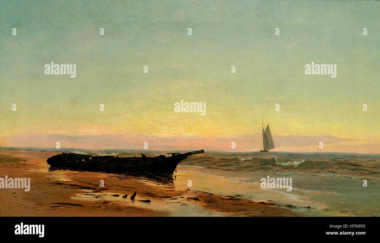 *Sunset Shoreline* by Warren Sheppard captures a serene coastal scene ...