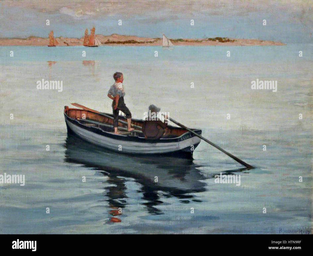 George Percy Jacomb-Hood - Two Boys in a Boat (1887 Stock Photo - Alamy