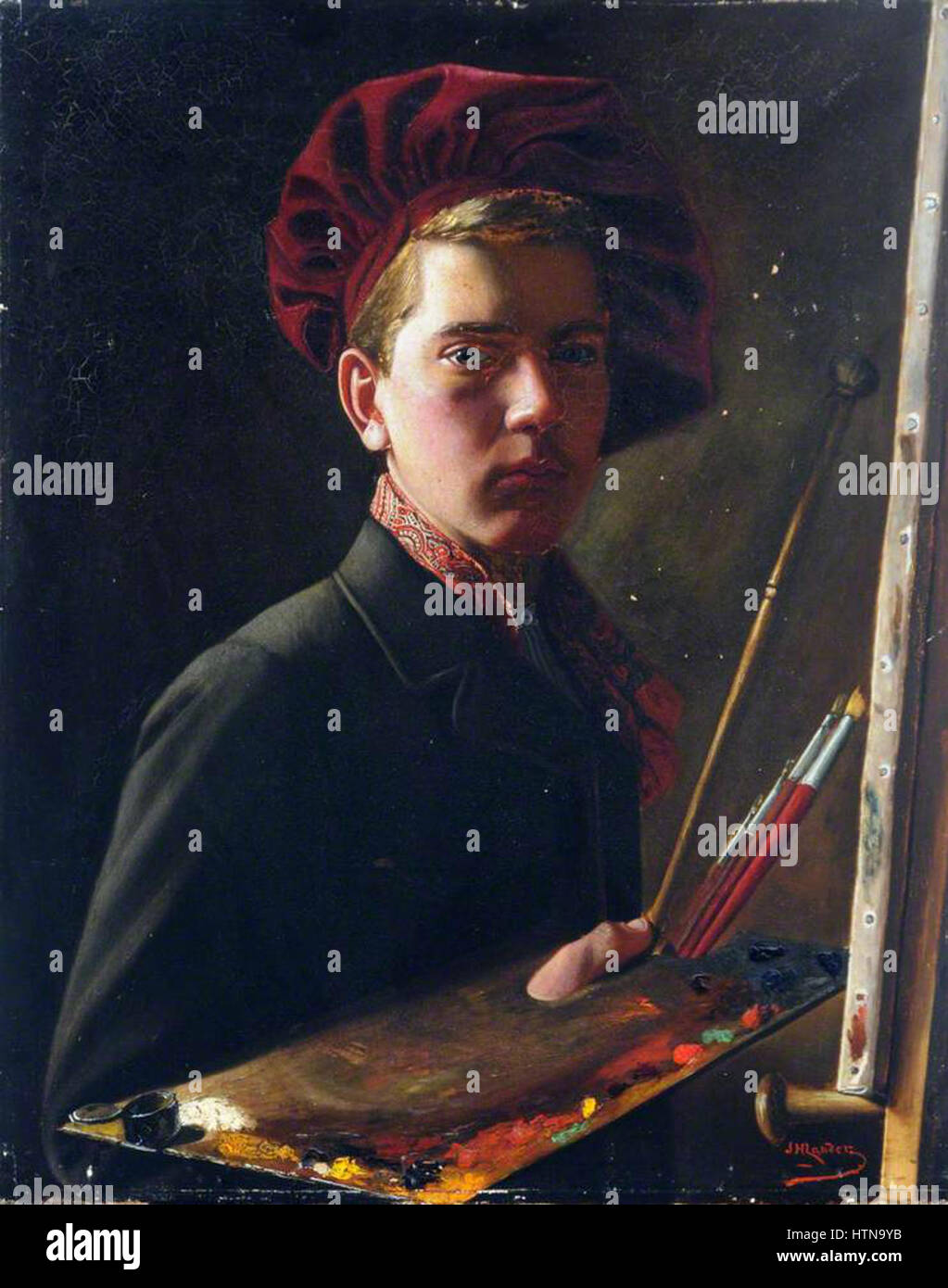 This portrait by John St. Helier Lander showcases a detailed ...