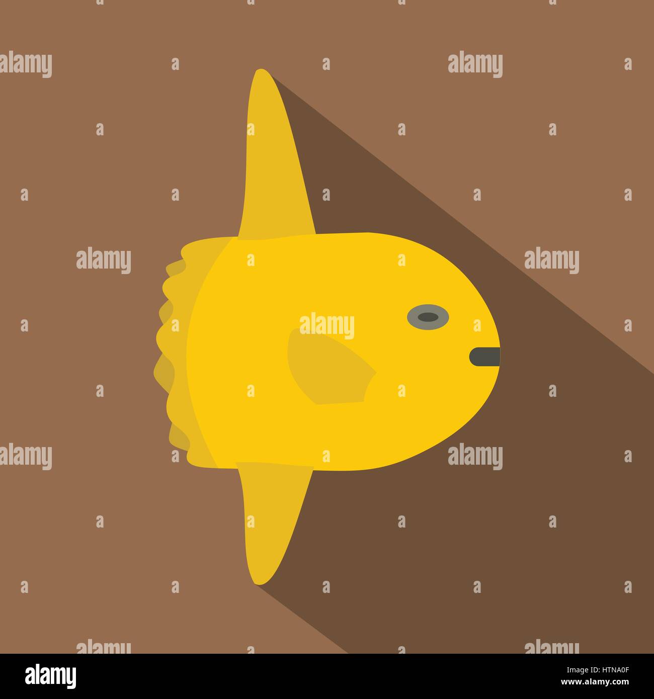Small yellow fish icon. Flat illustration of small yellow fish vector ...