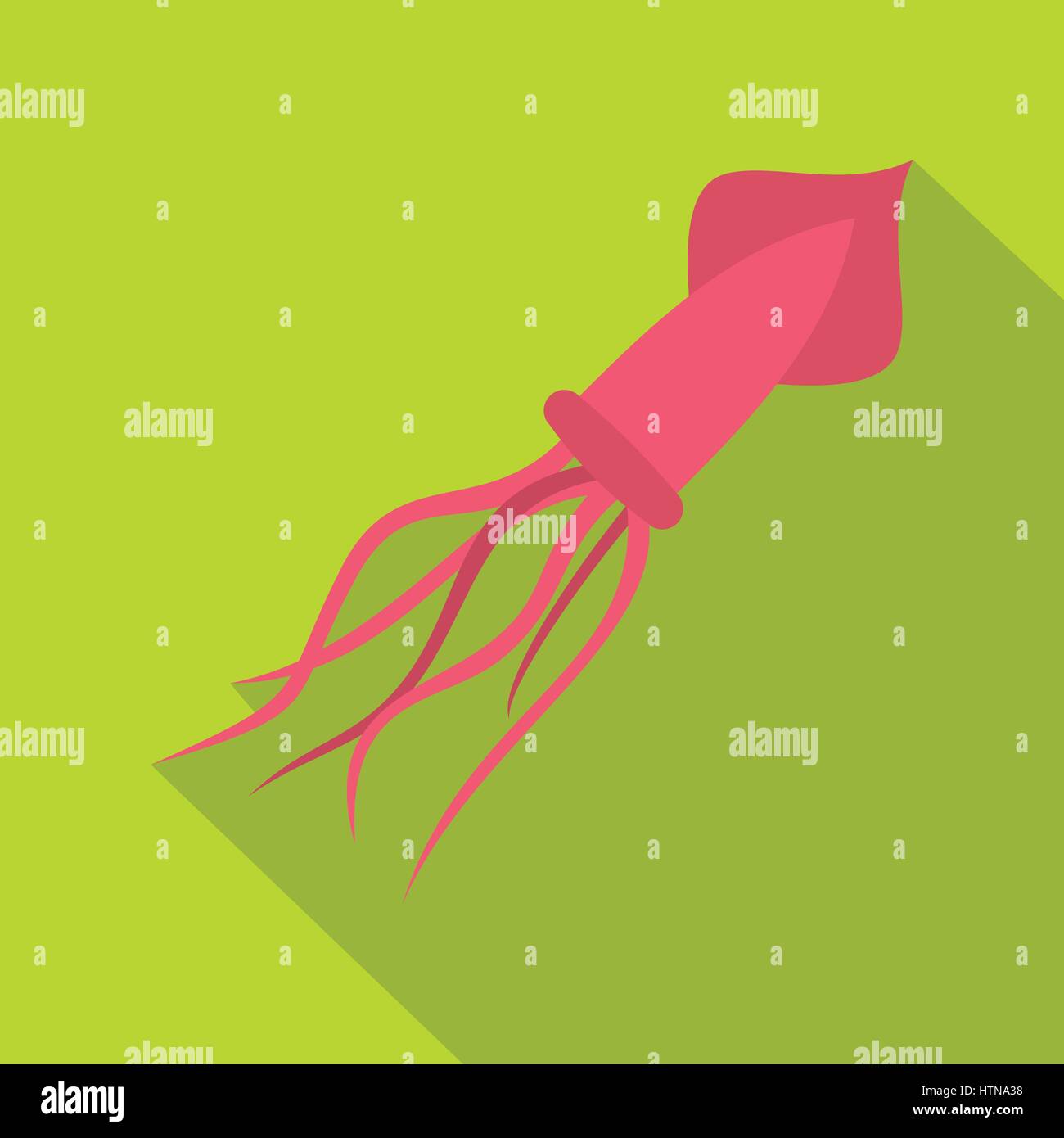 Pink squid icon. Flat illustration of pink squid vector icon for web ...
