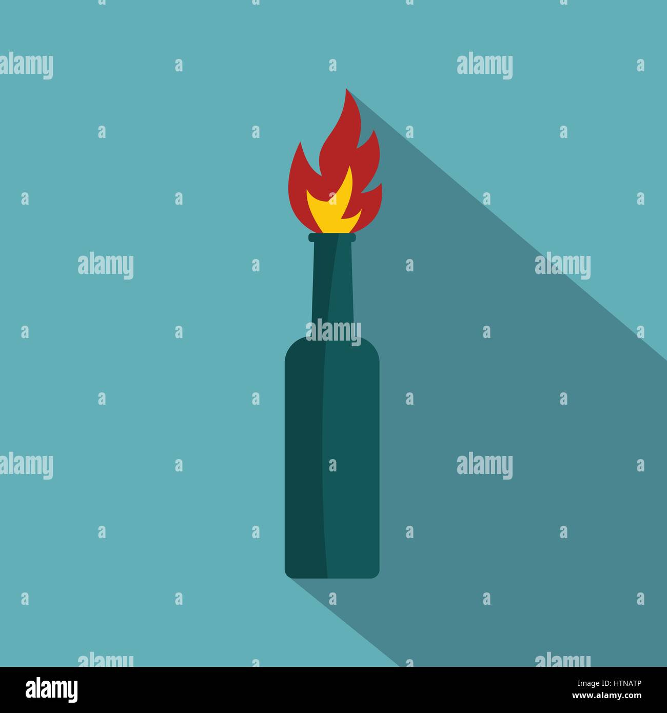 Fire bottle icon. Flat illustration of fire bottle vector icon for web ...