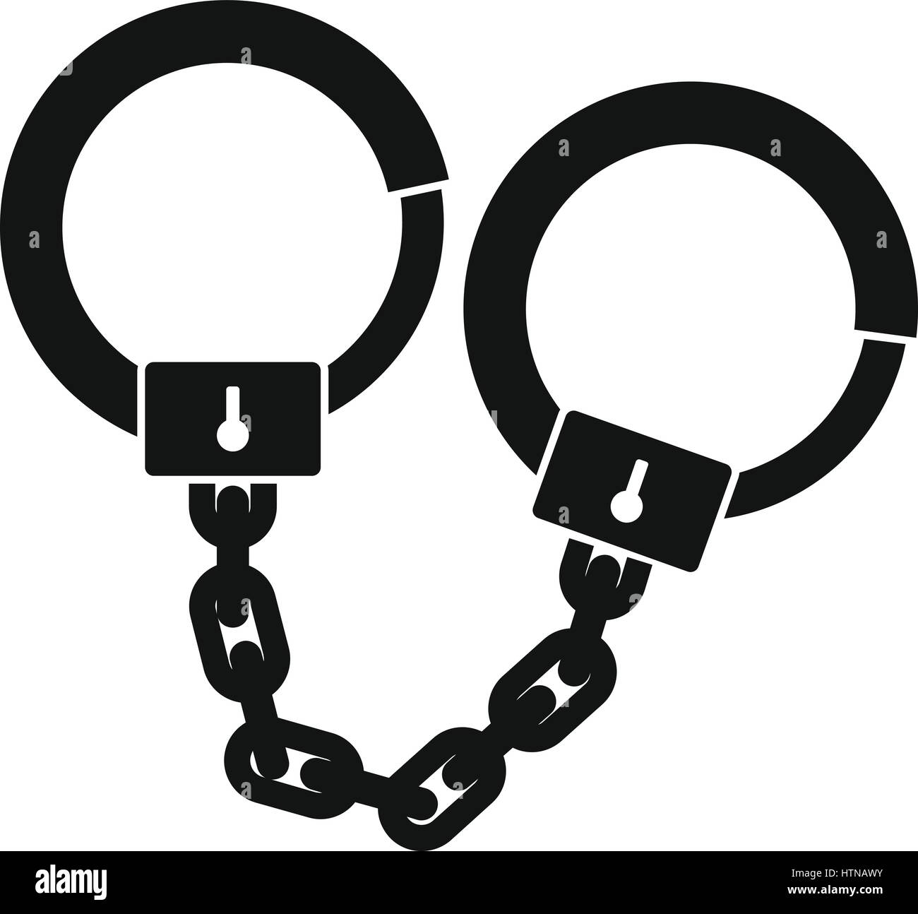 Handcuffs icon. Simple illustration of handcuffs vector icon for web ...