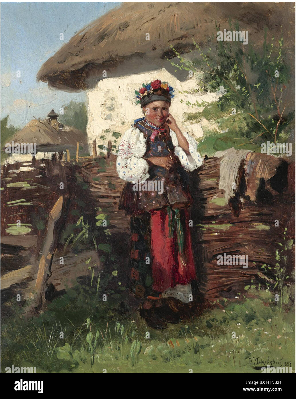 V. Makovsky Ukrainian girl 1882 Stock Photo - Alamy