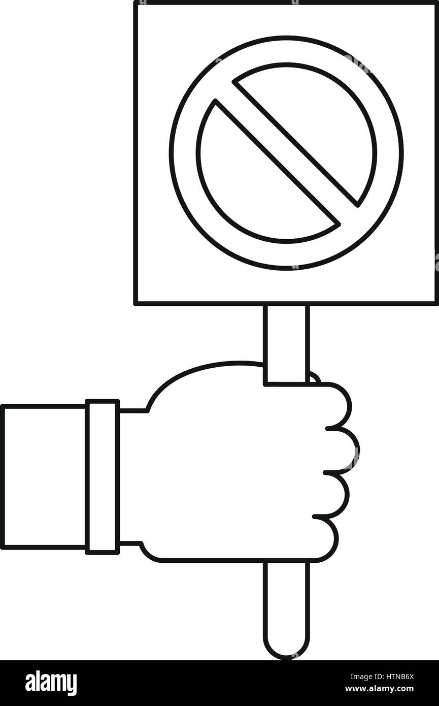 Stop sign icon. Outline illustration of stop sign vector icon for web ...