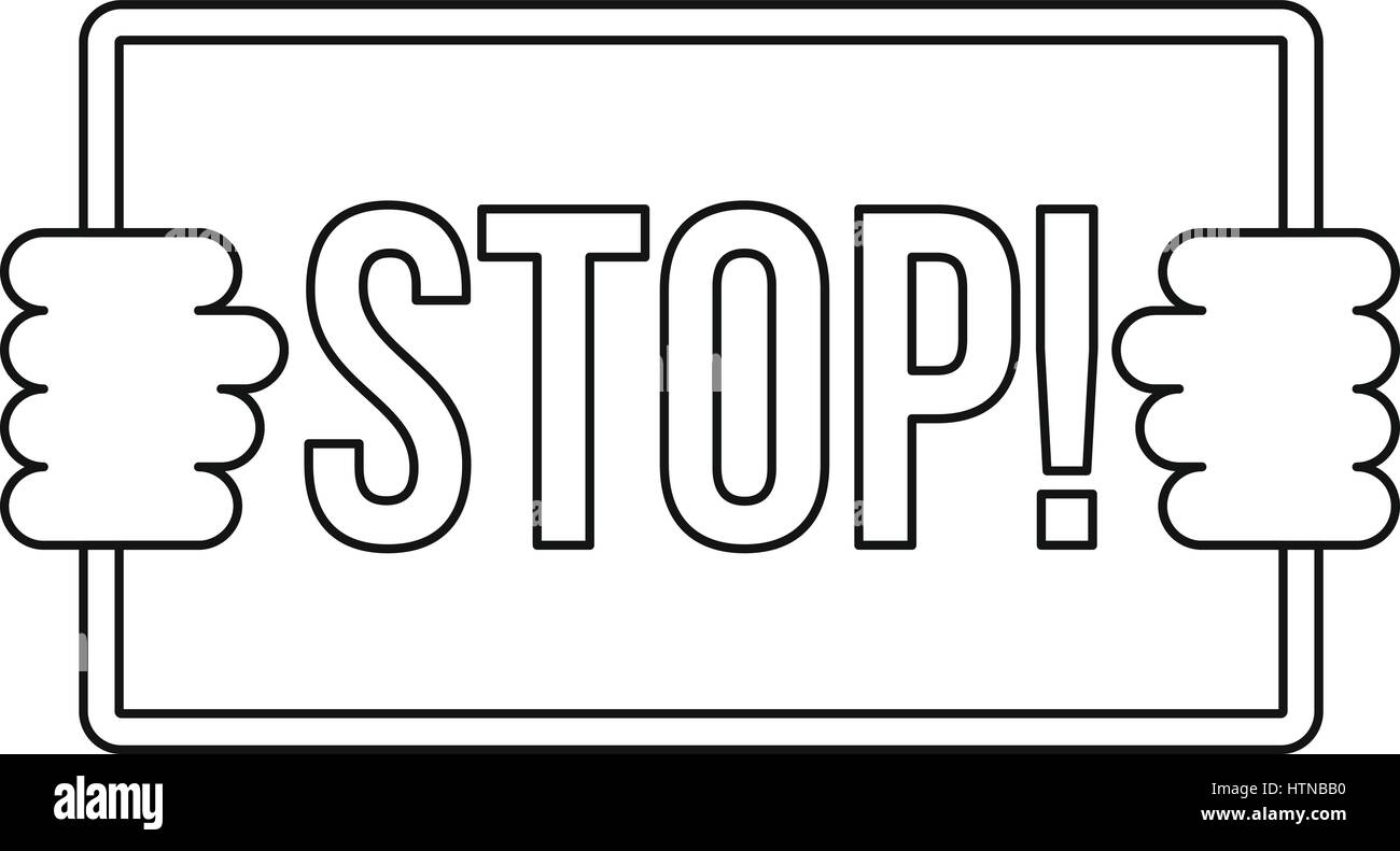 Stop icon. Outline illustration of stop vector icon for web Stock ...