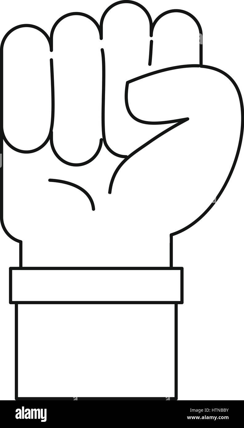 Fist icon. Outline illustration of fist vector icon for web Stock ...