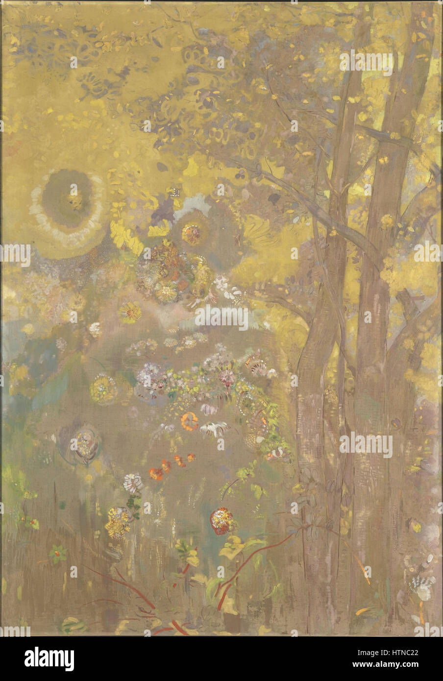 Odilon Redon - Trees on a yellow Background - Google Art Project Stock ...