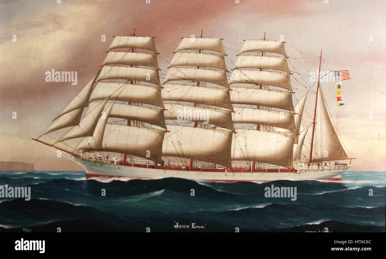 Reginald Arthur Borstel’s painting of the square-rigger 'John Ena' in ...
