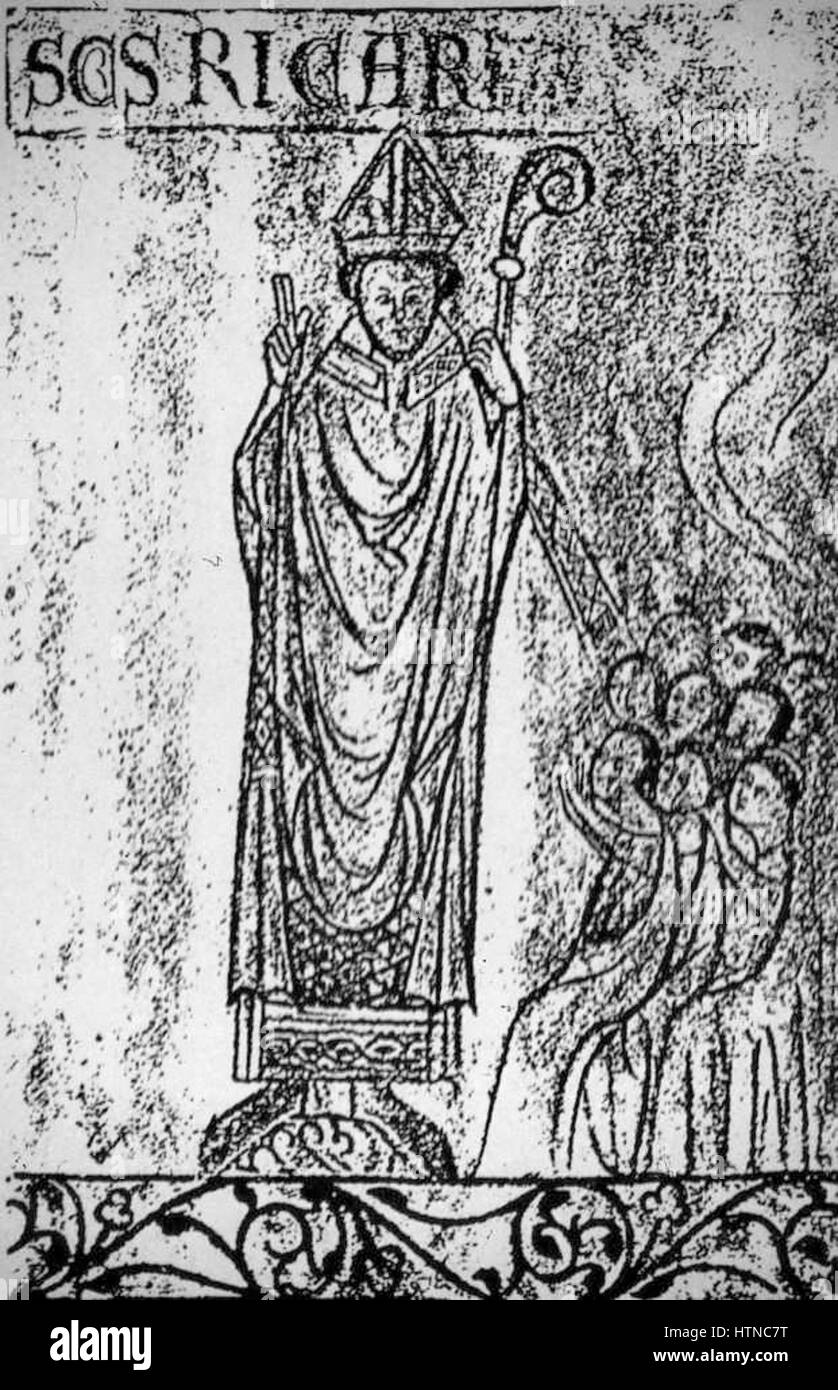 Richard of Chichester, a medieval bishop, is depicted in this piece ...