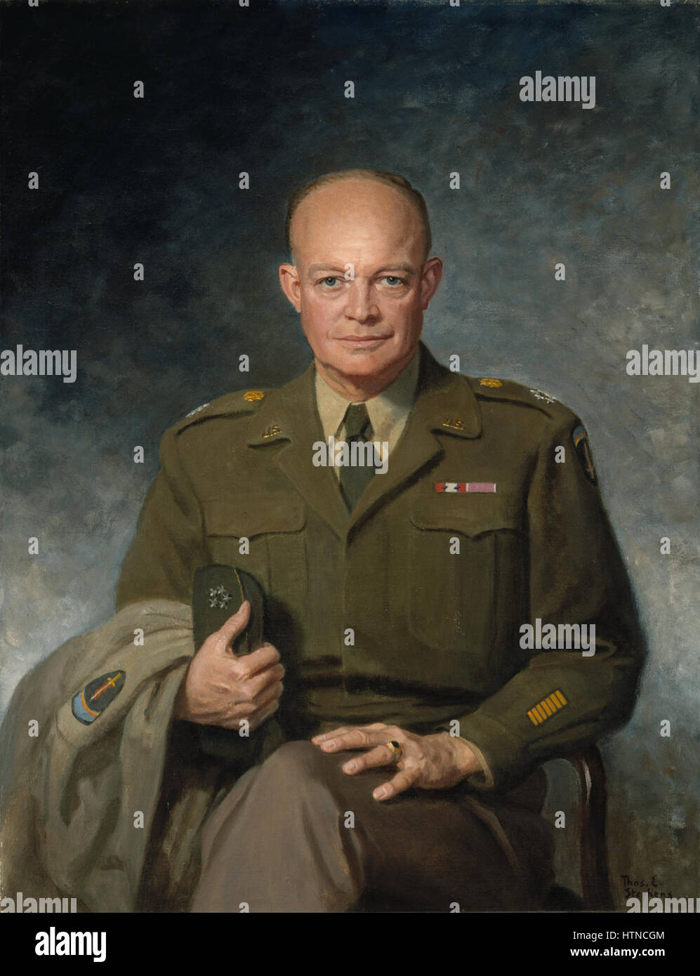 This portrait of Dwight D. Eisenhower by Thomas Edgar Stephens captures ...