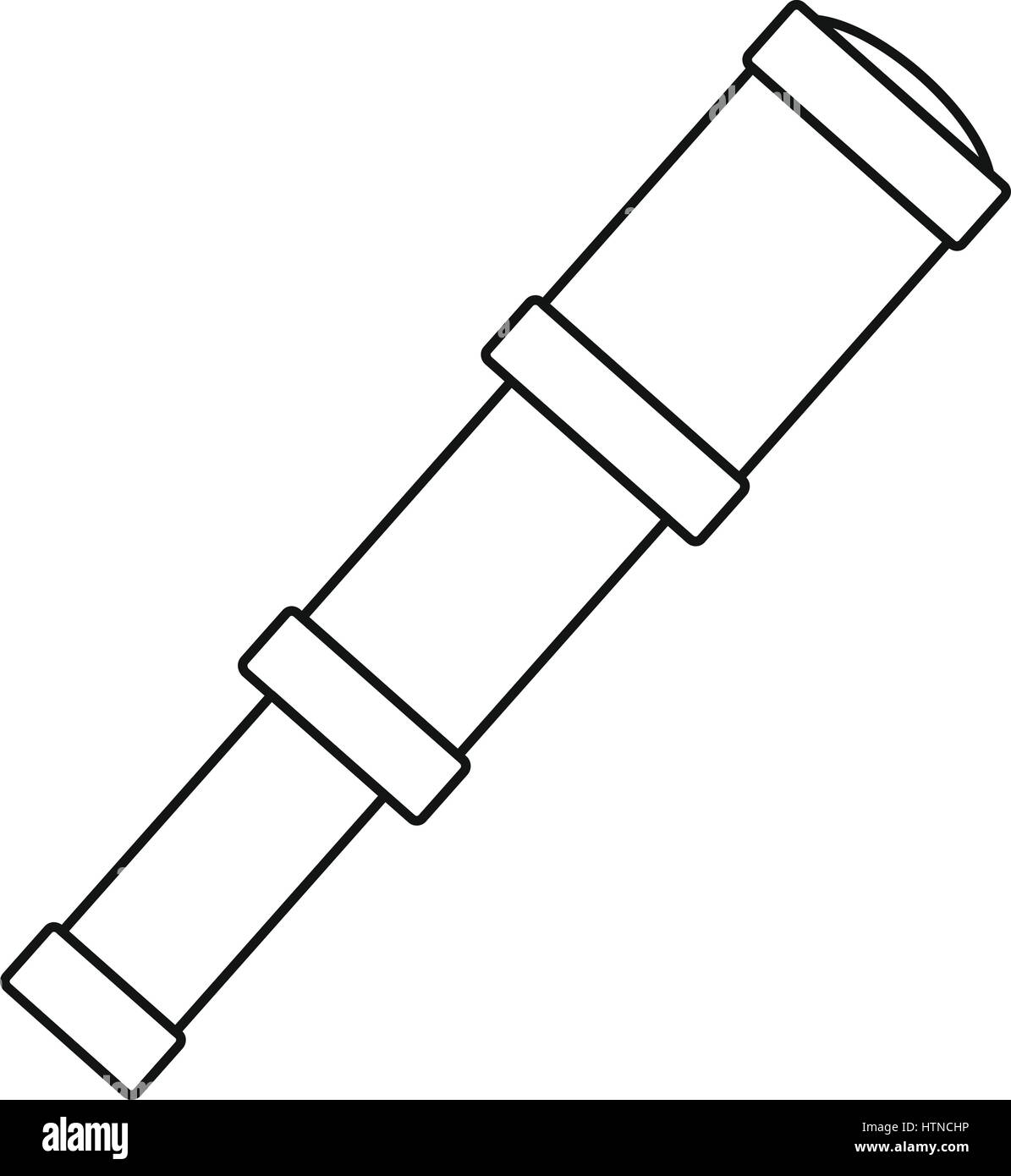 Spyglass icon. Outline illustration of spyglass vector icon for web ...