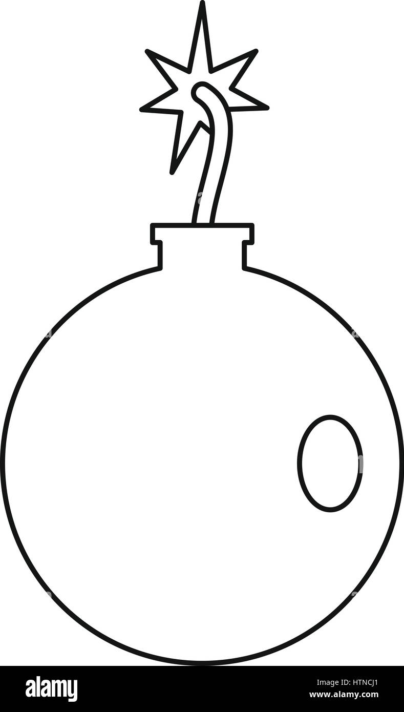 Cannonball icon. Outline illustration of cannonball vector icon for web ...